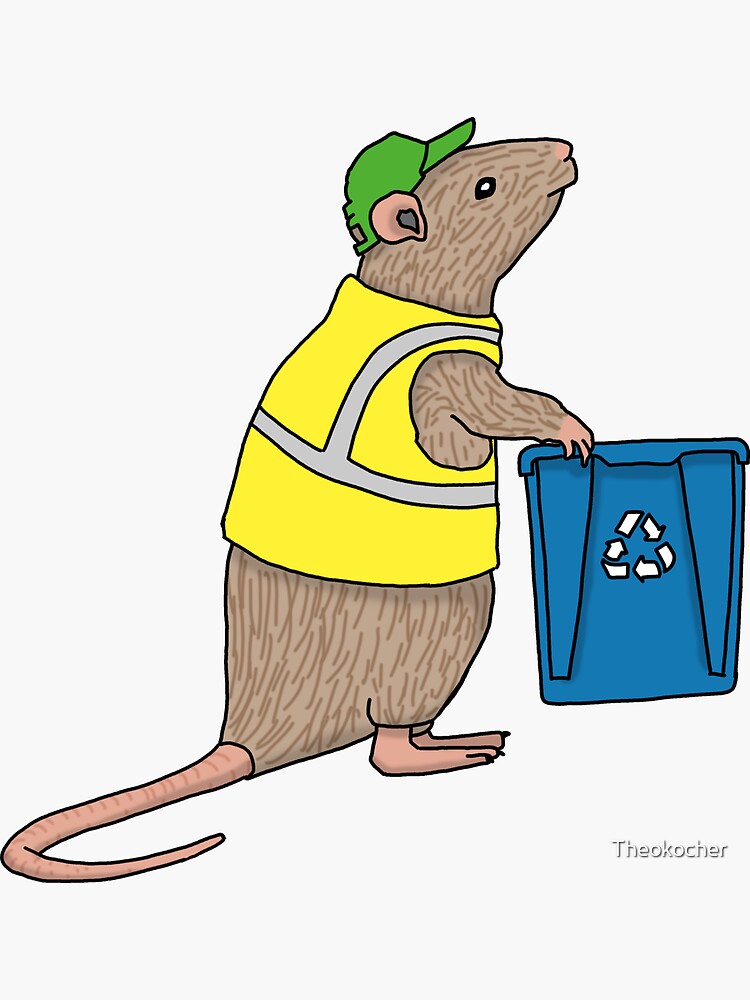 "recycling rat" Sticker by Theokocher | Redbubble