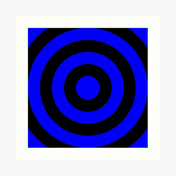 "Blue Bullseye on Black Background" Art Print by Greenwood2112 | Redbubble