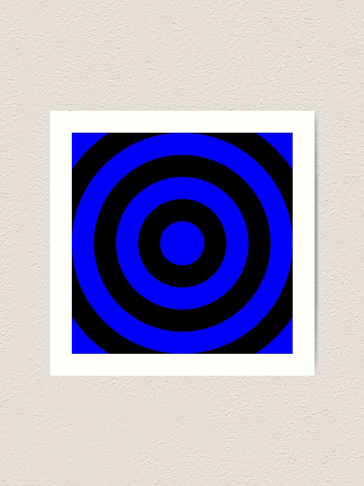 "Blue Bullseye on Black Background" Art Print by Greenwood2112 | Redbubble