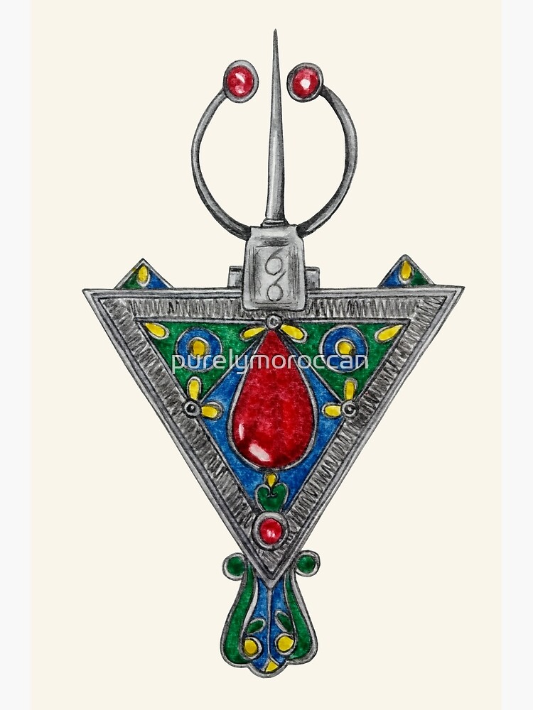 "Watercolor Amazigh Fibula - Tazerzit" Poster for Sale by ...