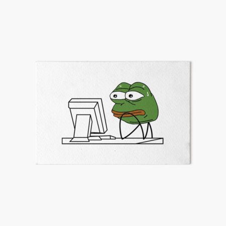 "Meme Pepe Frog MonkaS Rage Comic Computer Guy" Art Board Print by mr ...