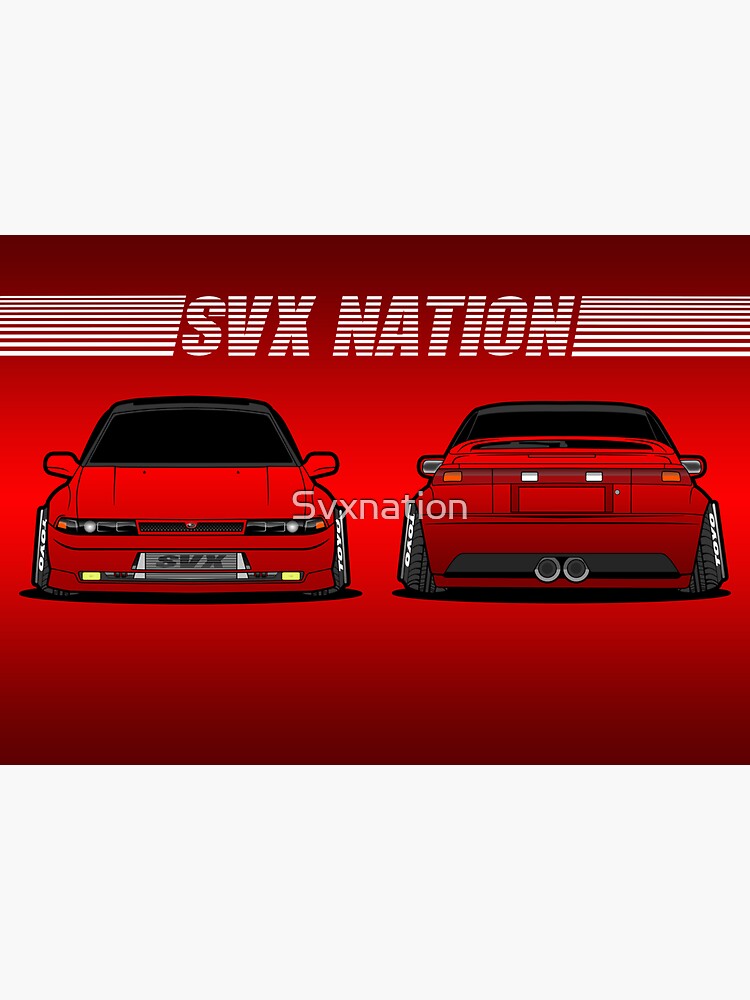 "Red SVX Nation Time Attack" Sticker for Sale by Svxnation | Redbubble