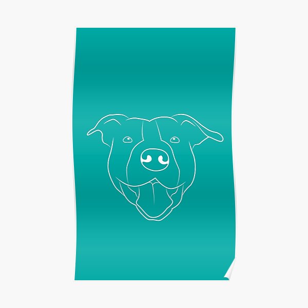 "Pitbull line art " Poster for Sale by MinimalistAnim- | Redbubble