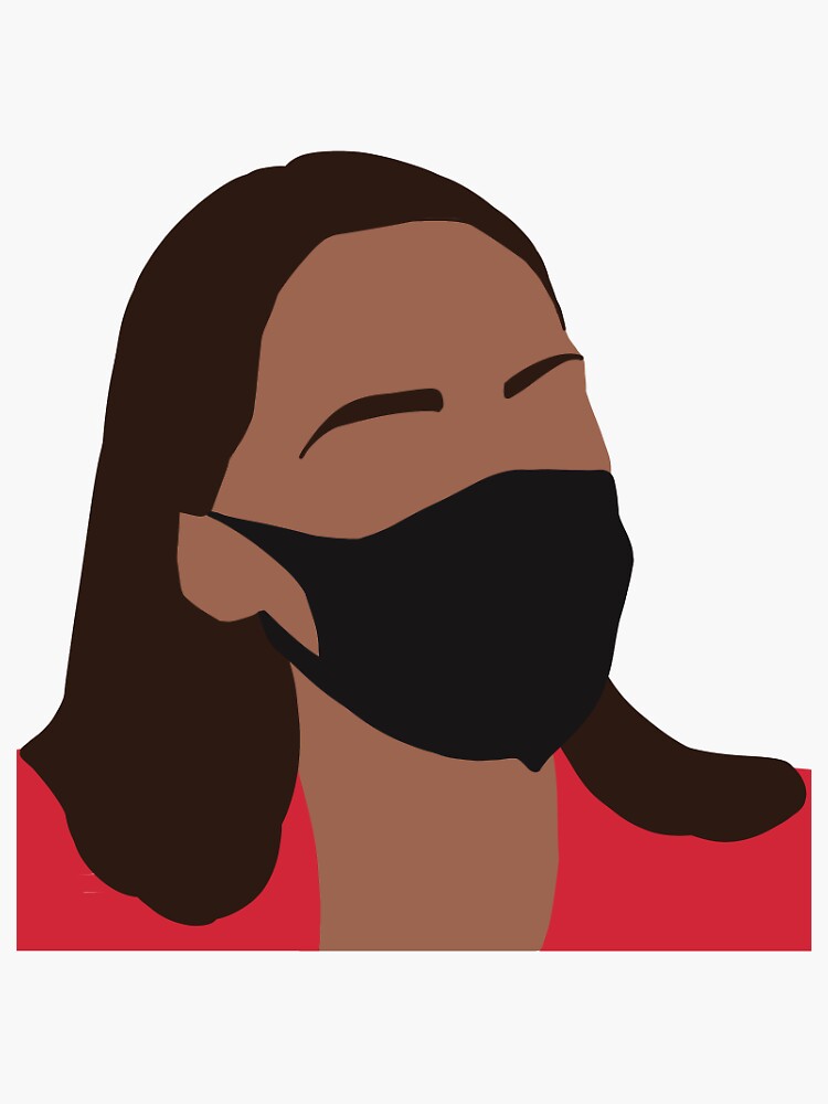 "AOC mask" Sticker for Sale by gracewestpfahl | Redbubble