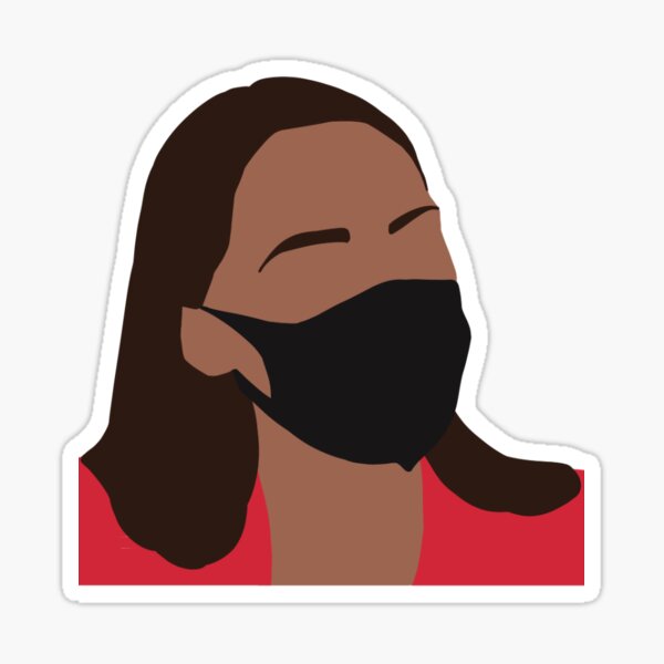 "AOC mask" Sticker for Sale by gracewestpfahl | Redbubble