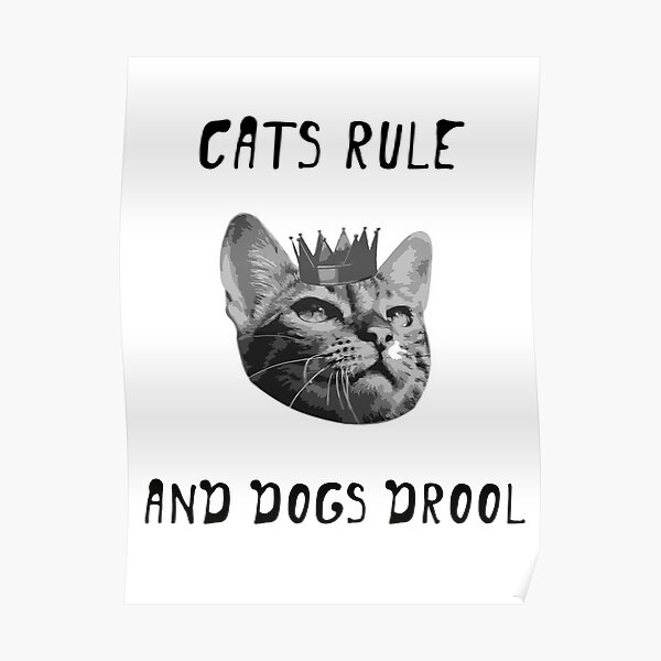 "Cats rule and dogs drool. Quotes about cats." Poster by DimDes | Redbubble
