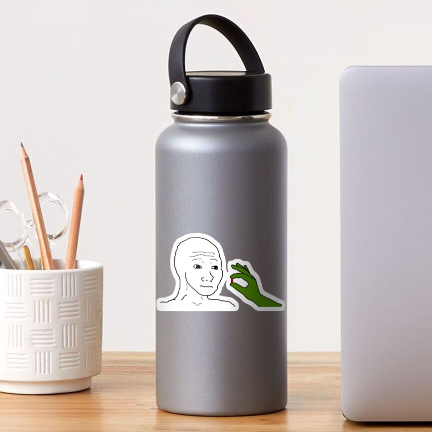 Pegatina «Wojak NPC Pepe Redpill Meme» de BasedBaldy | Redbubble