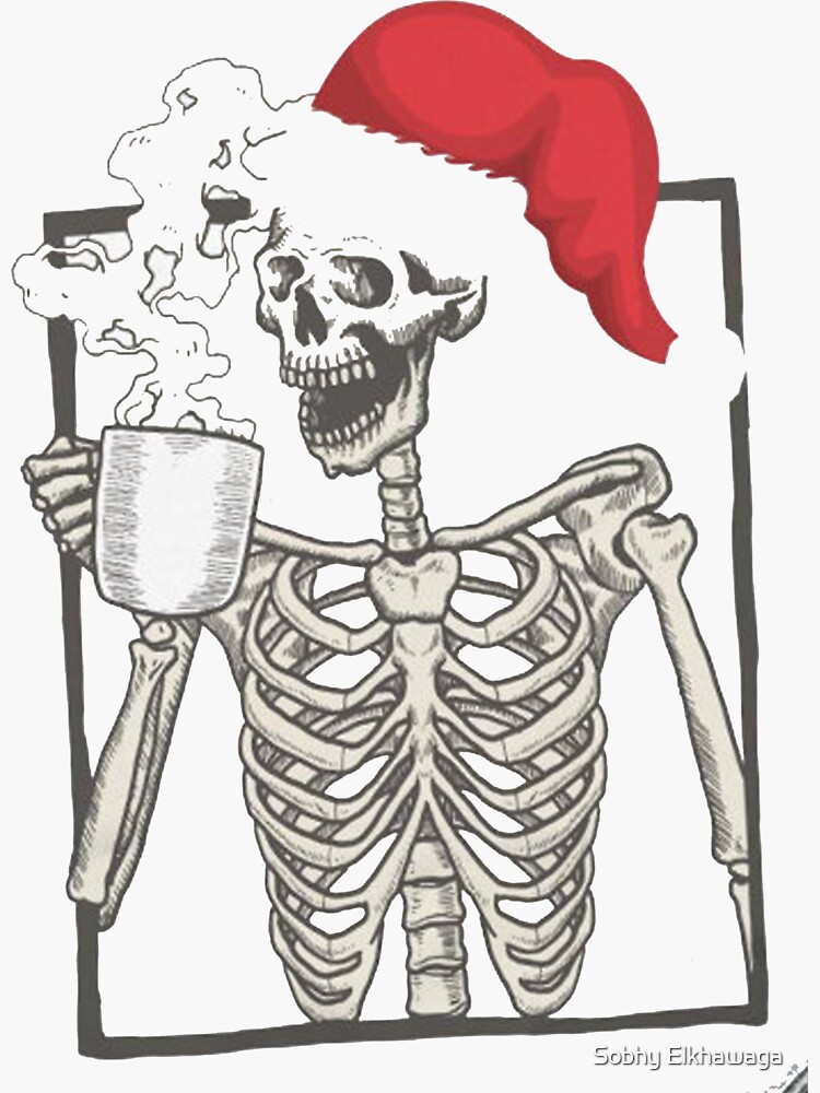 "Skeleton Santa Christmas" Sticker for Sale by Sobhy Elkhawaga | Redbubble