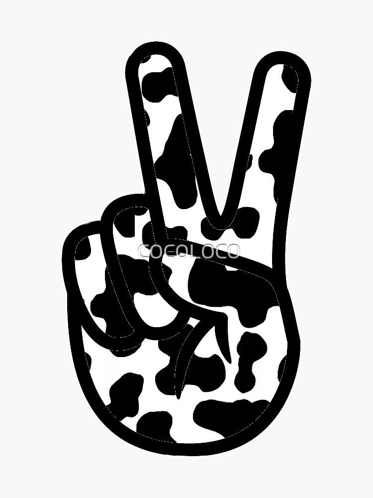 "Cow print peace sign" Sticker for Sale by C0C0L0C0 | Redbubble