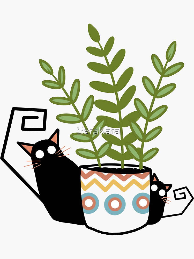 "Chibi // Black Cats" Sticker for Sale by SeraKara | Redbubble