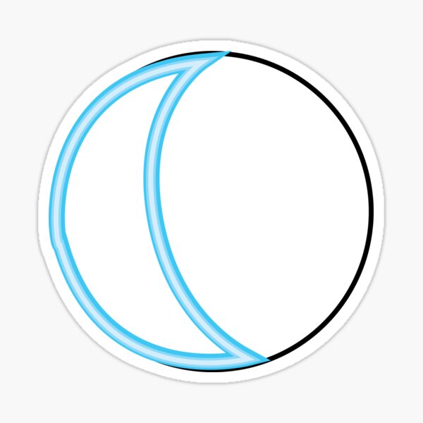 "Neon Crescent Moon Outline" Sticker for Sale by roxannerduff | Redbubble