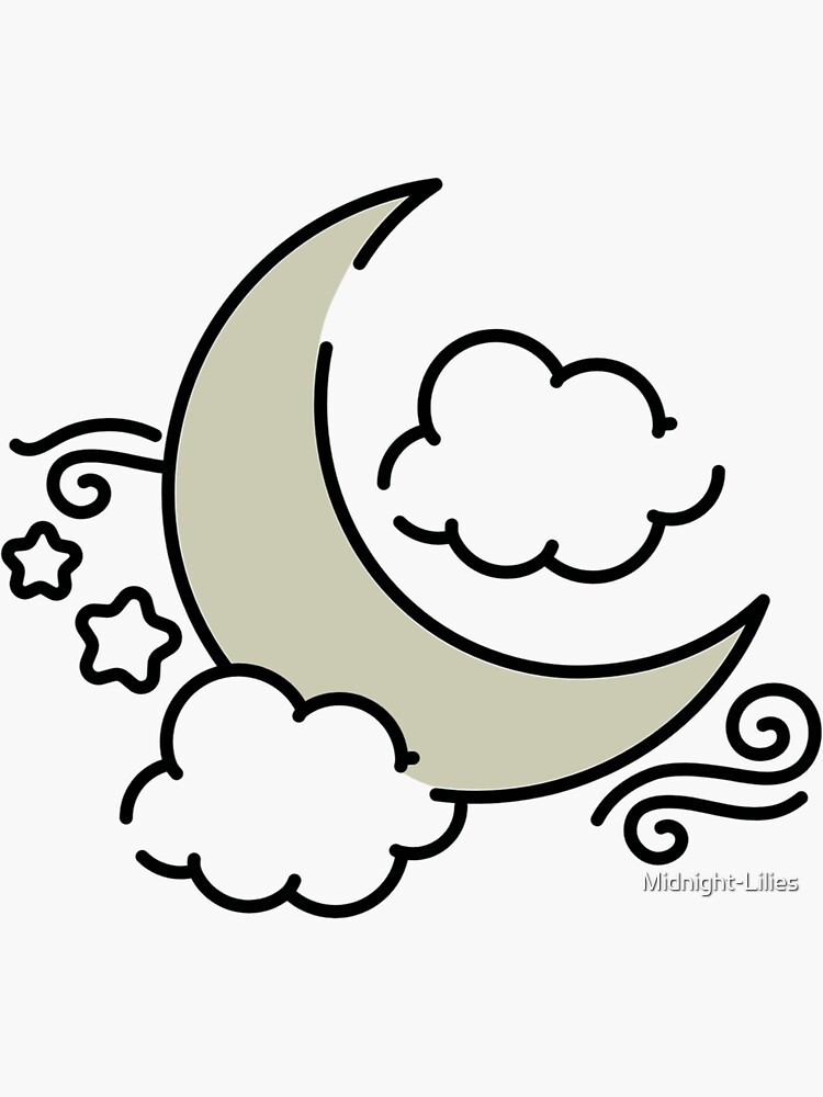 "Half Moon " Sticker by Midnight-Lilies | Redbubble