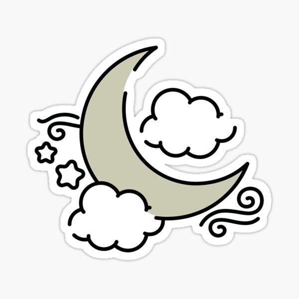 "Half Moon " Sticker by Midnight-Lilies | Redbubble