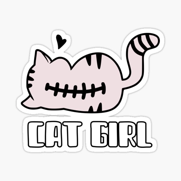 "CAT GIRL" Sticker for Sale by Ashalcheema | Redbubble