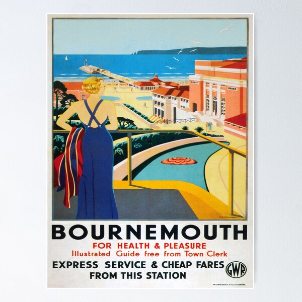 "retro iconic Bournemouth" Poster by CorasPosters | Redbubble