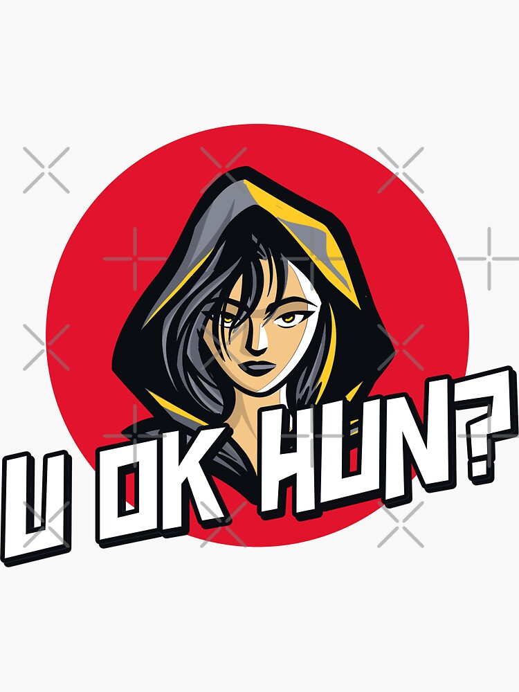 "u ok hun?" Sticker for Sale by NKFinity | Redbubble