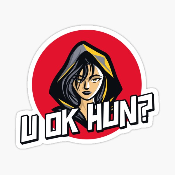 "u ok hun?" Sticker for Sale by NKFinity | Redbubble