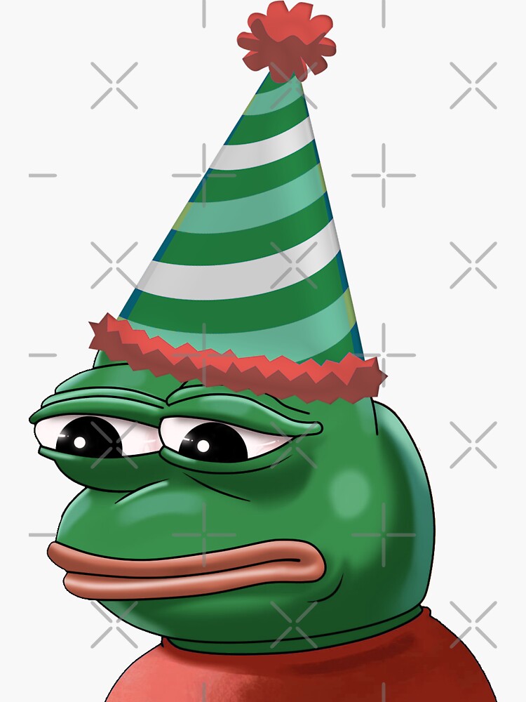 "Meme - Sad birthday Pepe (MonkaS) without a present" Sticker by mr ...