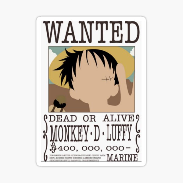 "Wanted - Mugiwara no luffy" Sticker for Sale by AsumaSan | Redbubble