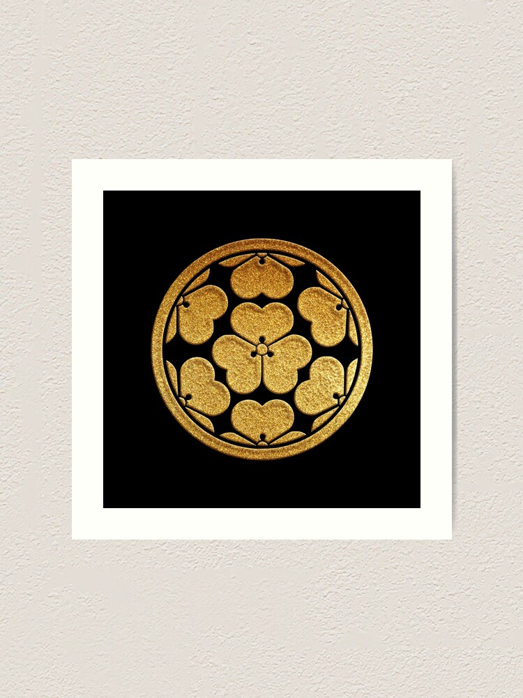 "Nanatsu Katabami Kamon in Gold Seal " Art Print for Sale by Takeda-art ...