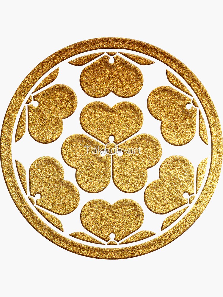"Nanatsu Katabami Kamon in Gold Seal " Sticker for Sale by Takeda-art ...