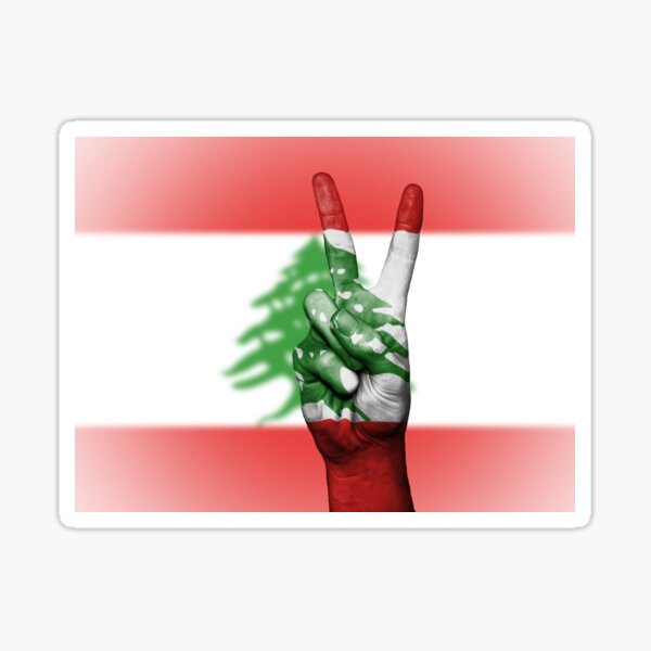 "Lebanon hand flag" Sticker for Sale by kellykhoury | Redbubble