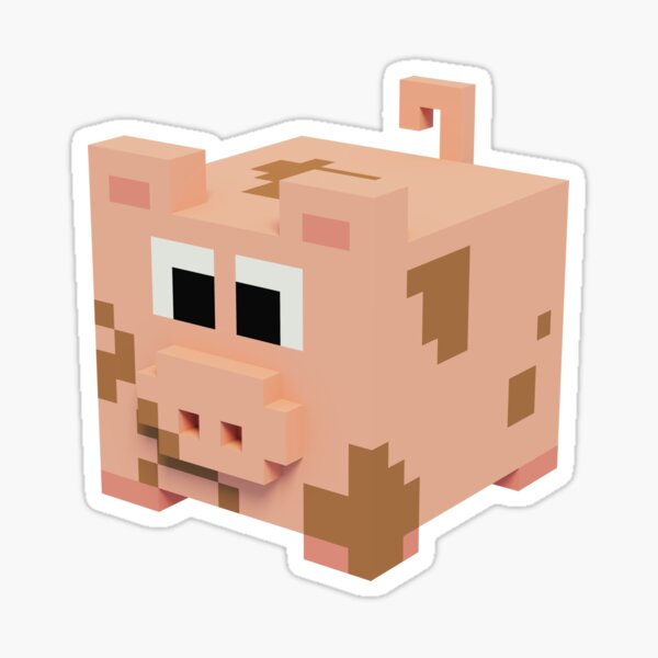 "Cuboid Pig" Sticker by dampixels | Redbubble