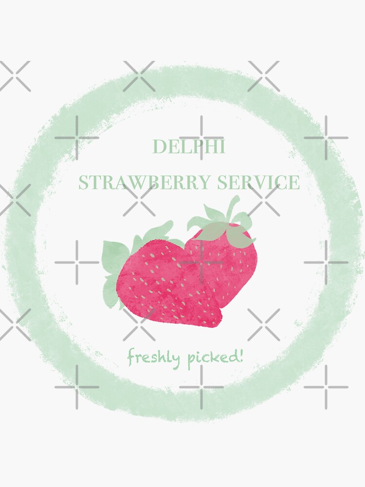 "delphi strawberry service" Sticker for Sale by elfdraws | Redbubble