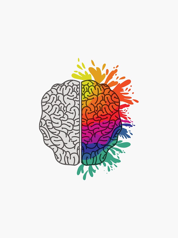 "Rainbow Brain" Sticker by vikh0108 | Redbubble