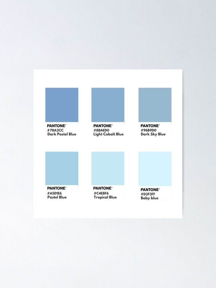 "Pastel blue pantone color swatch" Poster for Sale by softlycarol ...