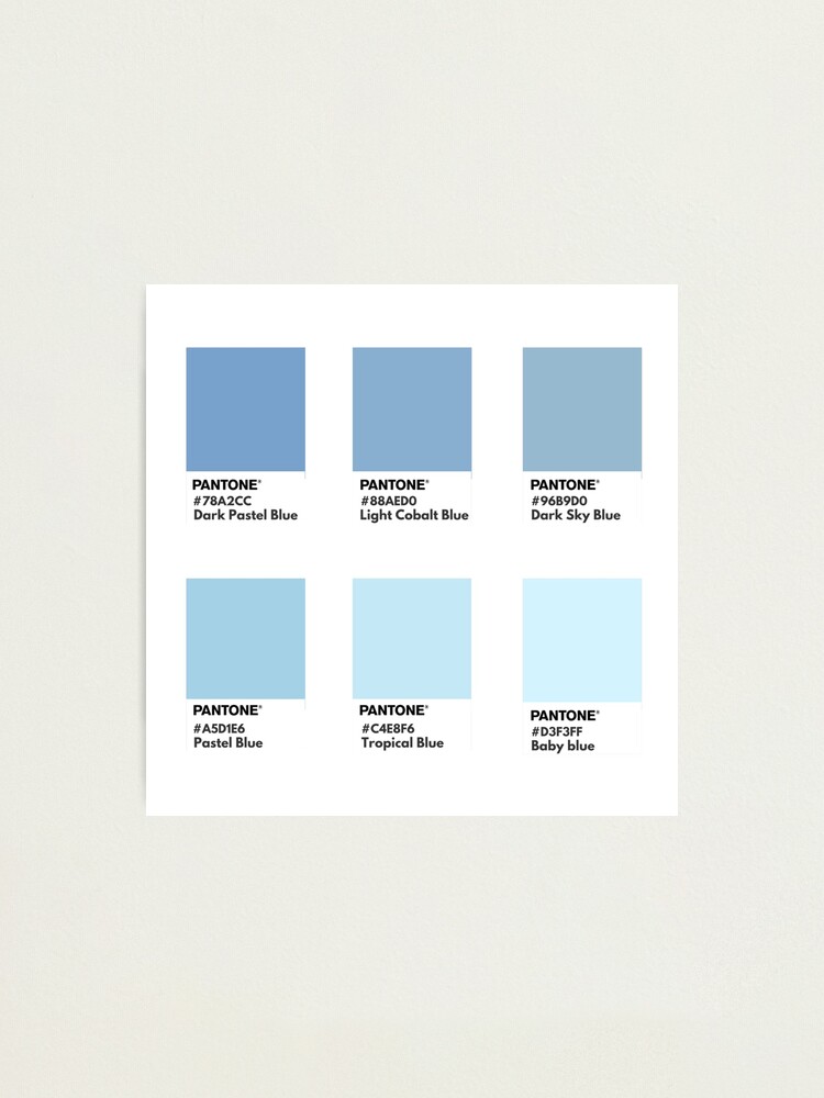 "Pastel blue pantone color swatch" Photographic Print for Sale by ...