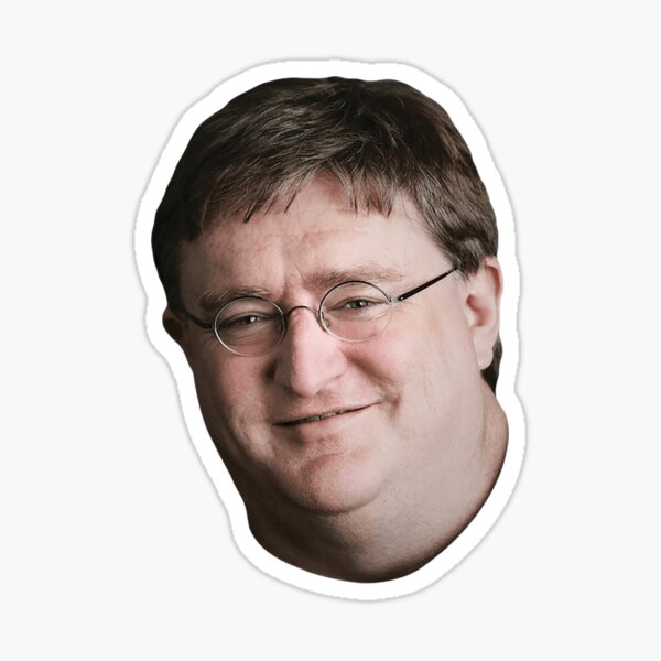 "Gaben smiling" Sticker by Omeris | Redbubble