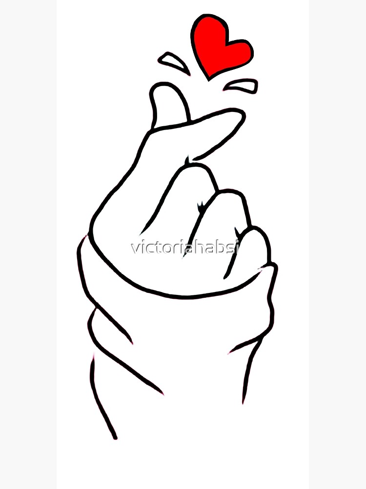 "heart finger sign design " Framed Art Print for Sale by victoriahabsi ...