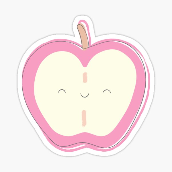 "Apple with Face" Sticker by vikh0108 | Redbubble