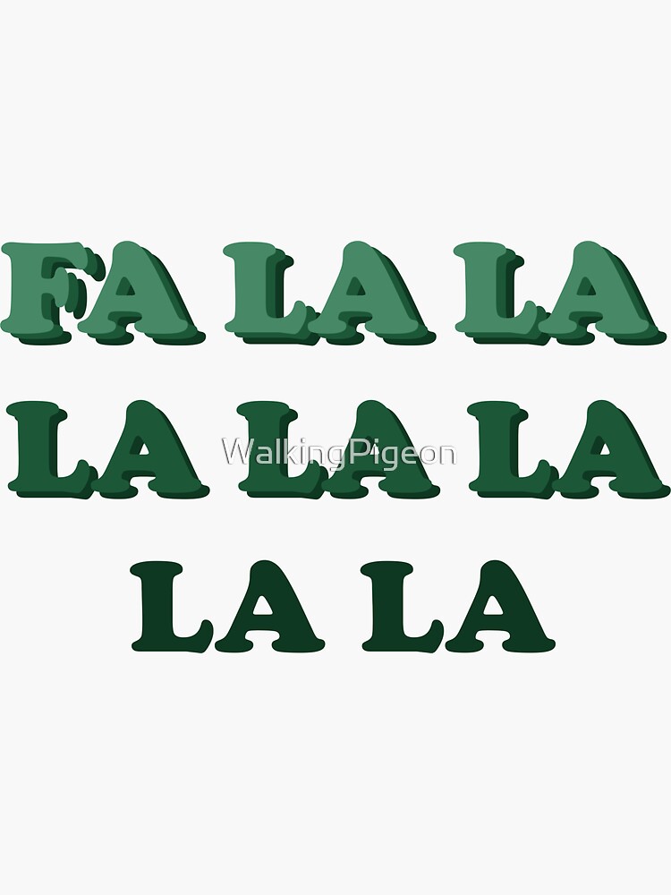 "FA LA LA - Green Retro Christmas Fa La La Letters" Sticker for Sale by ...