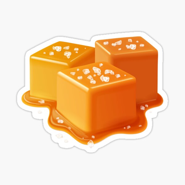 "Salted Caramel Candy Pieces" Sticker for Sale by NiftyTrinket | Redbubble
