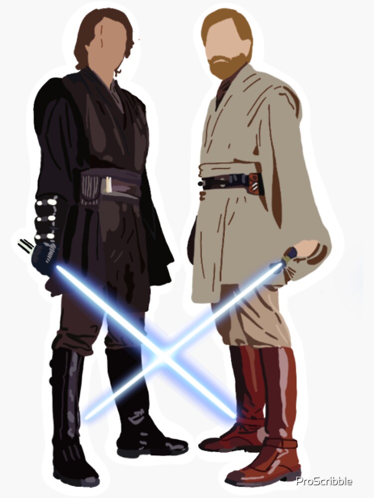 "Obi wan and anakin" Sticker for Sale by ProScribble | Redbubble