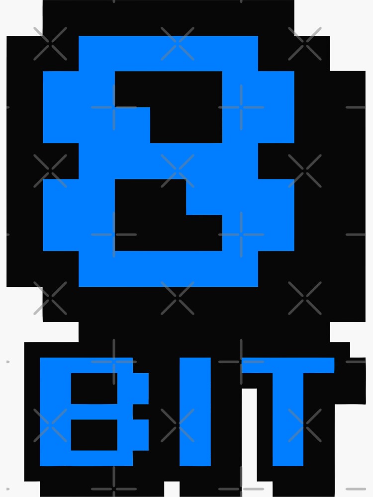 "8bit blue" Sticker by InvisibleMind | Redbubble