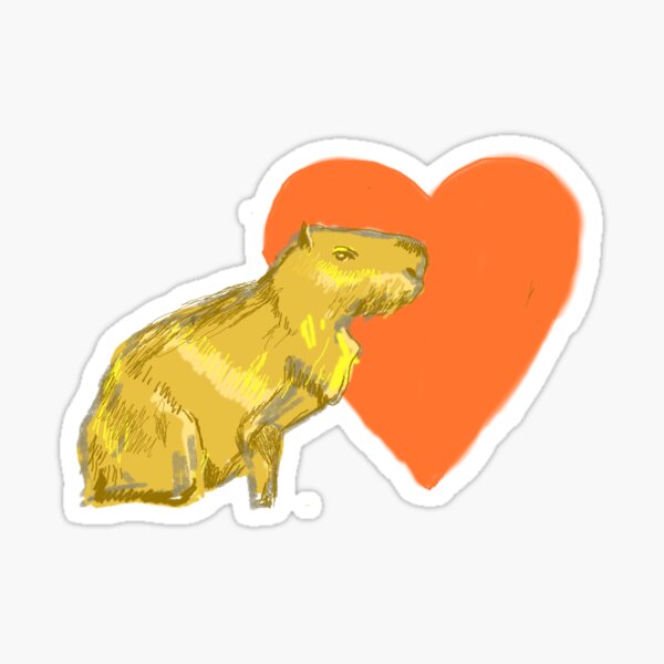 "capybara and heart " Sticker for Sale by Terkapio | Redbubble
