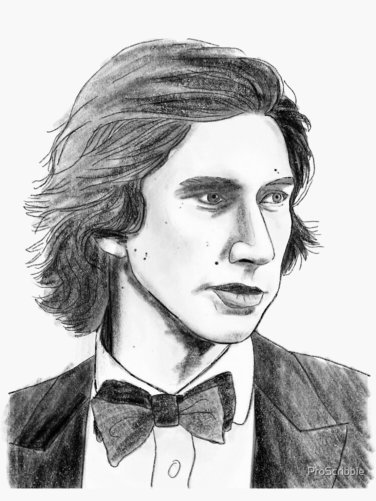"adam driver drawing " Sticker by ProScribble | Redbubble