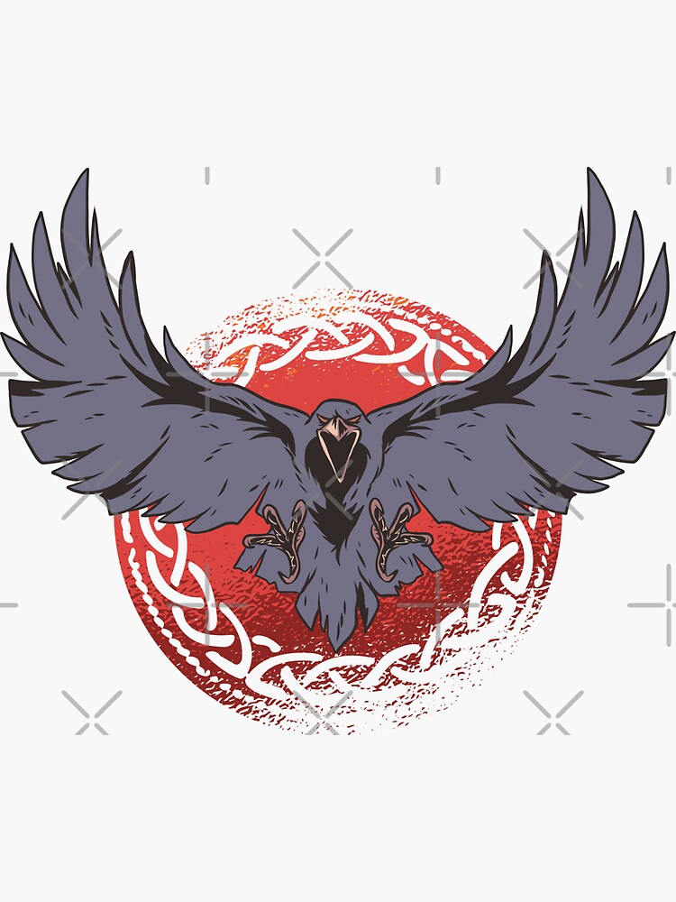 "Raven With Celtic Runes" Sticker for Sale by infleims | Redbubble