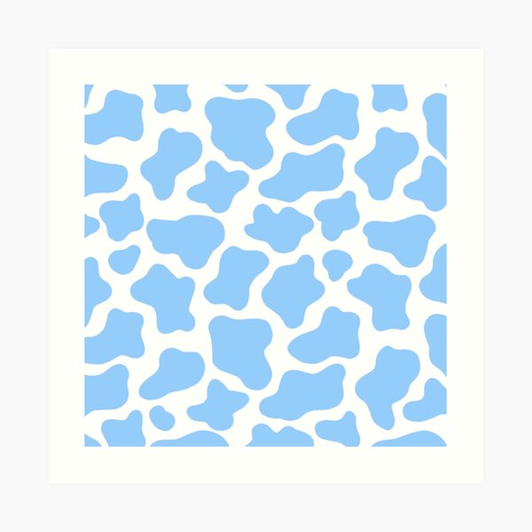 "aesthetic blue cow print" Art Print for Sale by STAR10008 | Redbubble