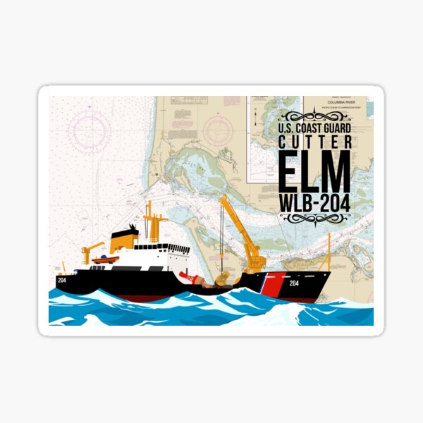 "Chart Art - Coast Guard Cutter Elm" Sticker by AlwaysReadyCltv | Redbubble