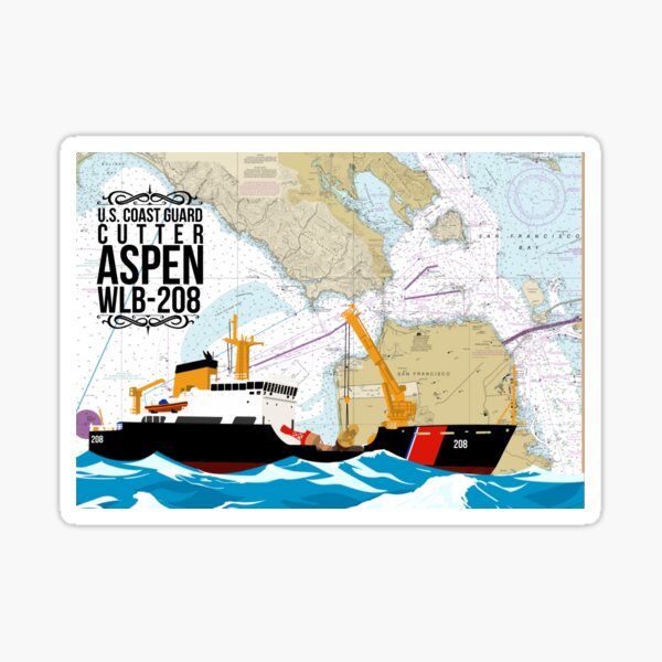 "Chart Art - Coast Guard Cutter Aspen" Sticker for Sale by ...
