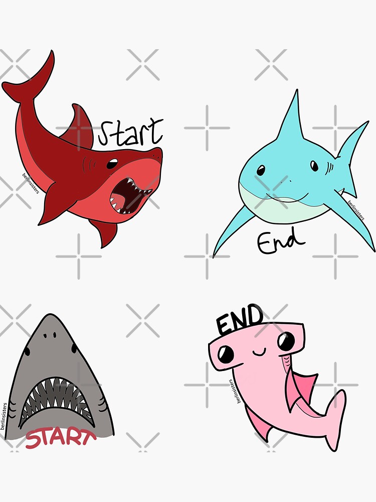"shark week period tracker " Sticker by berlinsisters | Redbubble