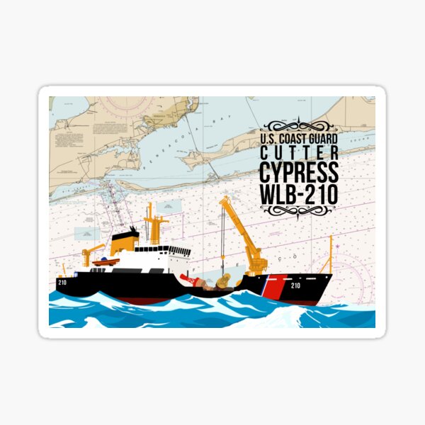 "Chart Art - Coast Guard Cutter Cypress" Sticker by AlwaysReadyCltv ...