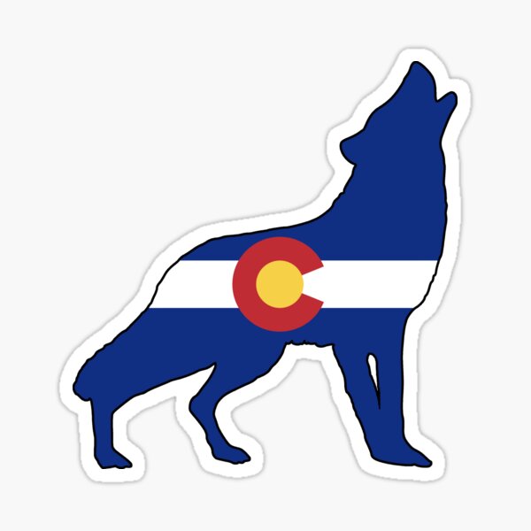 "Colorado Flag Wolf" Sticker for Sale by esskay | Redbubble