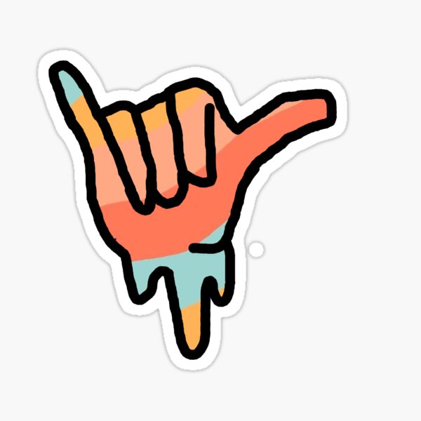 "Hang Loose Shaka Sign Aesthetic " Sticker by ReyasStudio | Redbubble