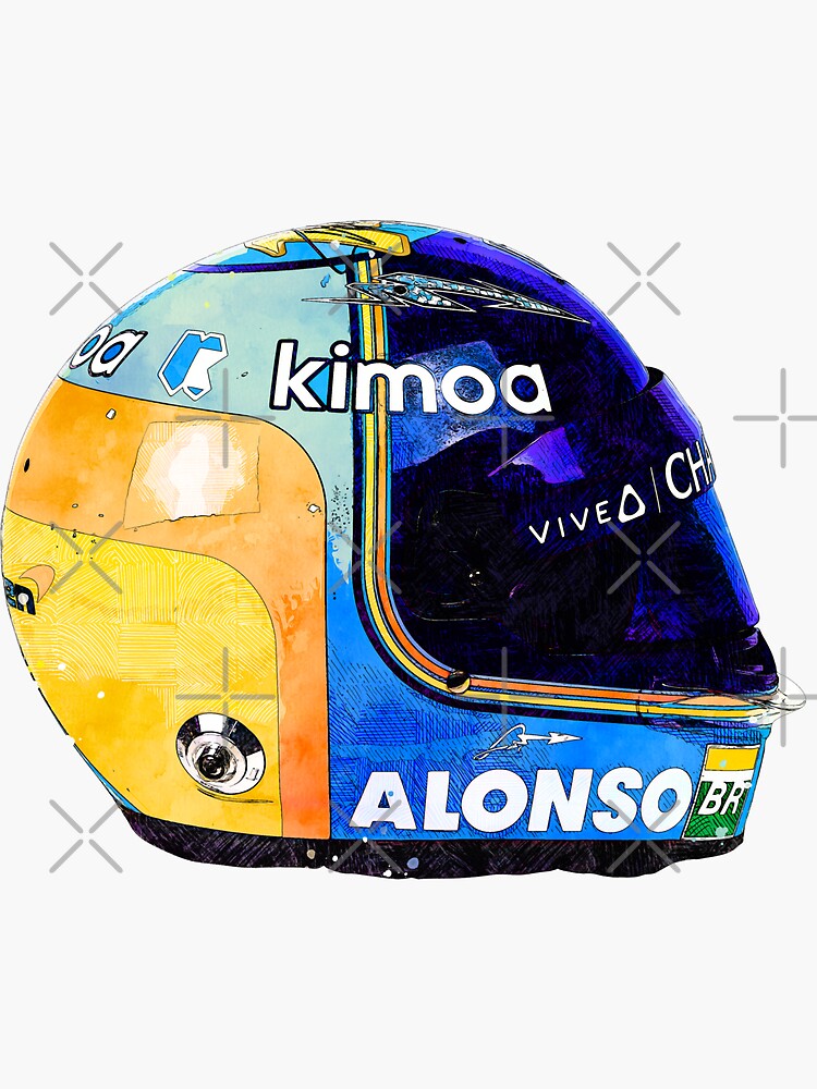 "F1 2018 Fernando Alonso McLaren Racing Crash Helmet" Sticker for Sale ...