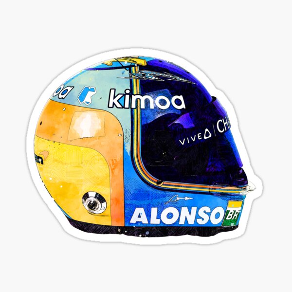 "F1 2018 Fernando Alonso McLaren Racing Crash Helmet" Sticker for Sale ...